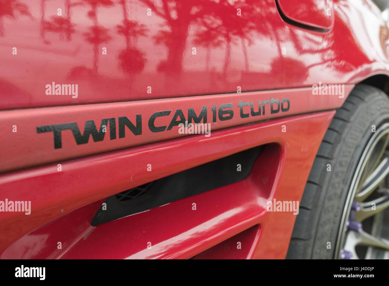 Long Beach, USA - May 6 2017: Toyota MR2 1993 SW20 emblem on display ...