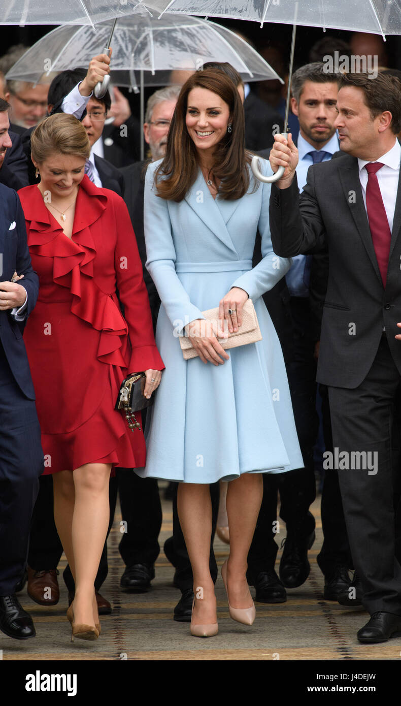 The Duchess of Cambridge with Crown Princess Stephanie of Luxembourg ...