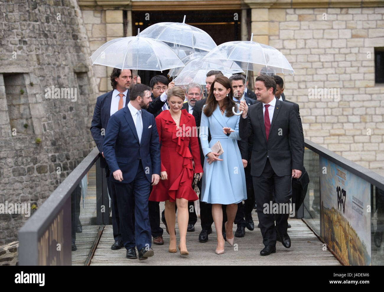 Crown princess stephanie of luxembourg second left and xavier bettel hi ...