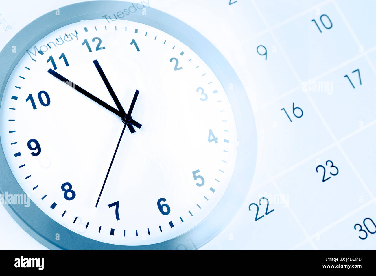 Clock face and calendar composite Stock Photo - Alamy