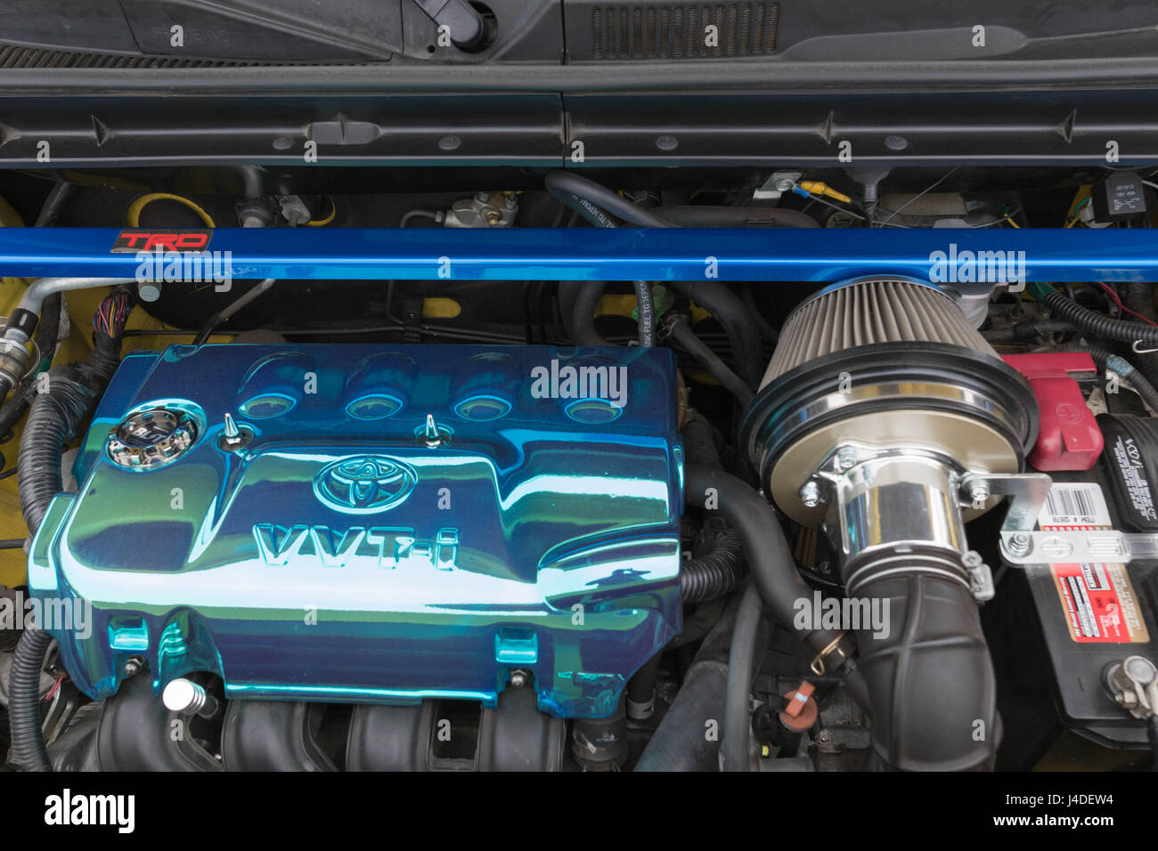 Long Beach, USA - May 6 2017: Scion xB engine 2005 on display during ...
