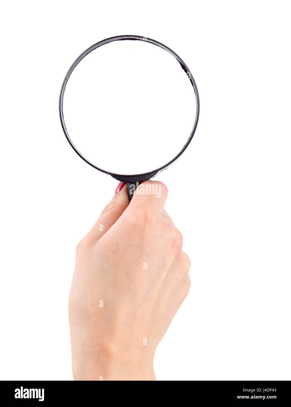 Magnifying glass in hand Stock Photo - Alamy