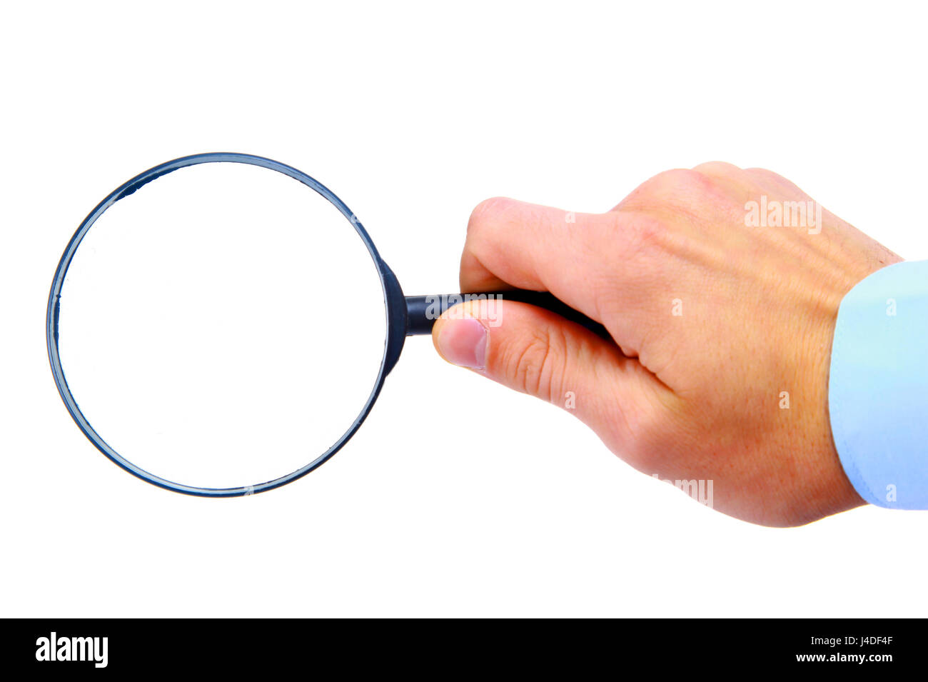 Magnifying glass in hand Stock Photo - Alamy