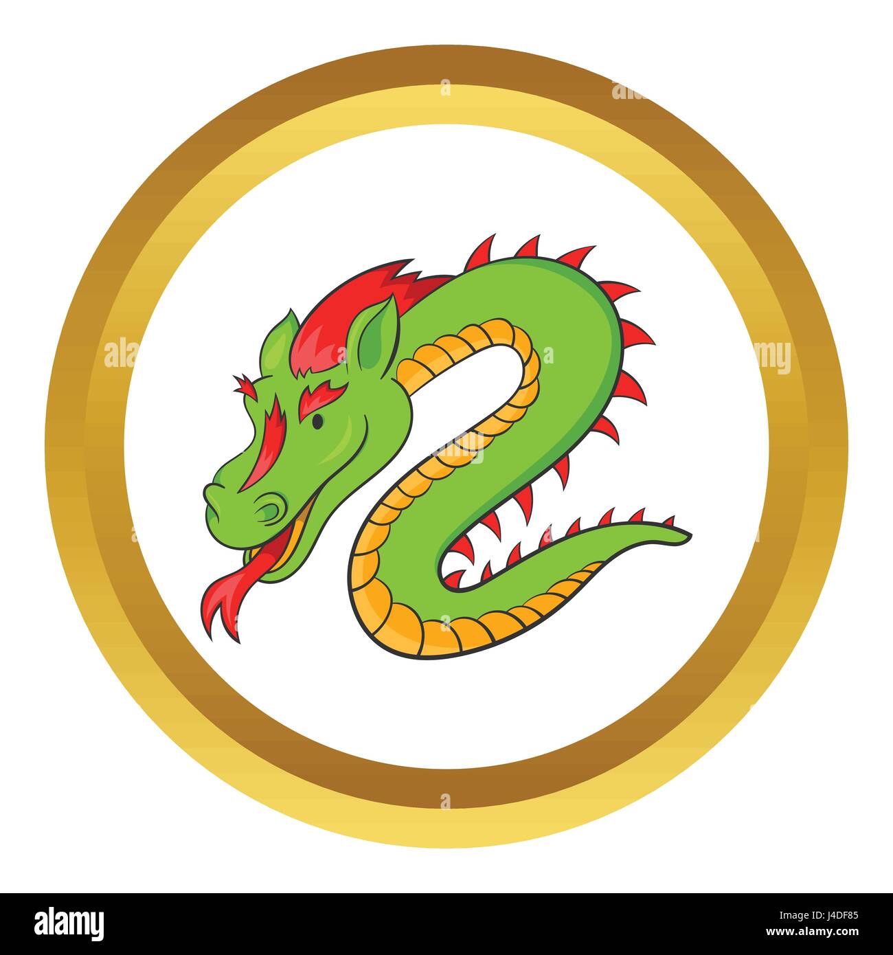 Green chinese dragon vector icon Stock Vector Image & Art - Alamy