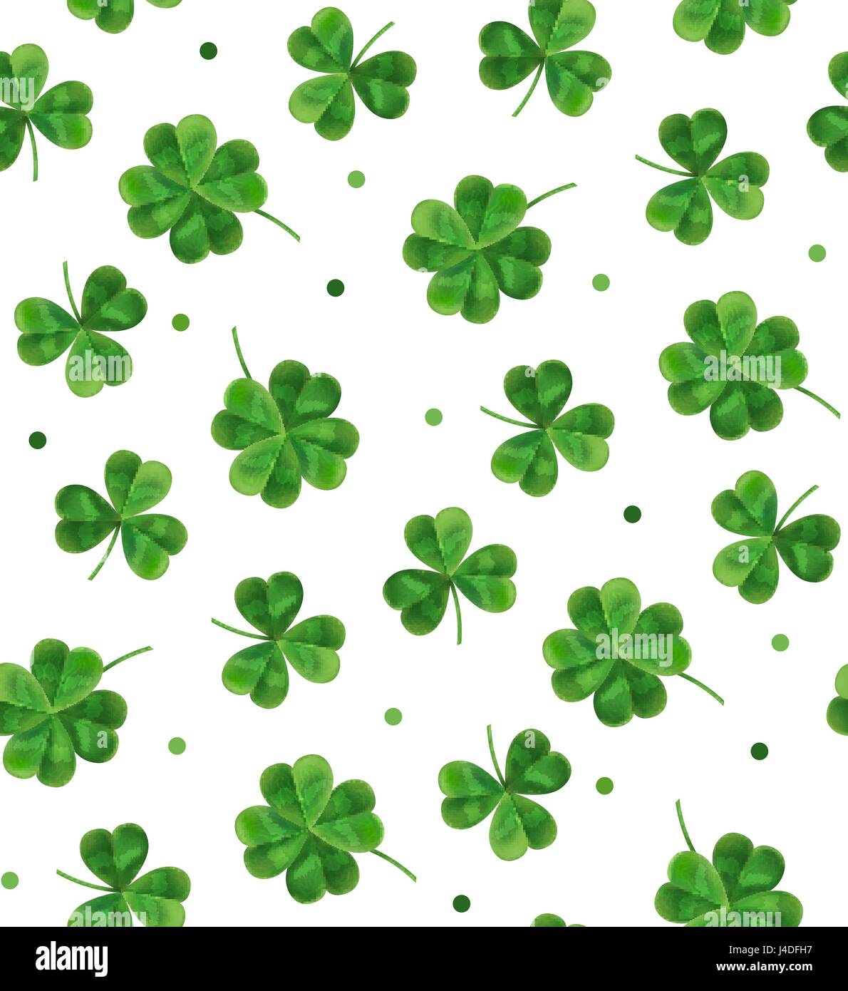 The leaves of clover background - seamless. Simple modern pattern for St. Patrick's Day Stock ...