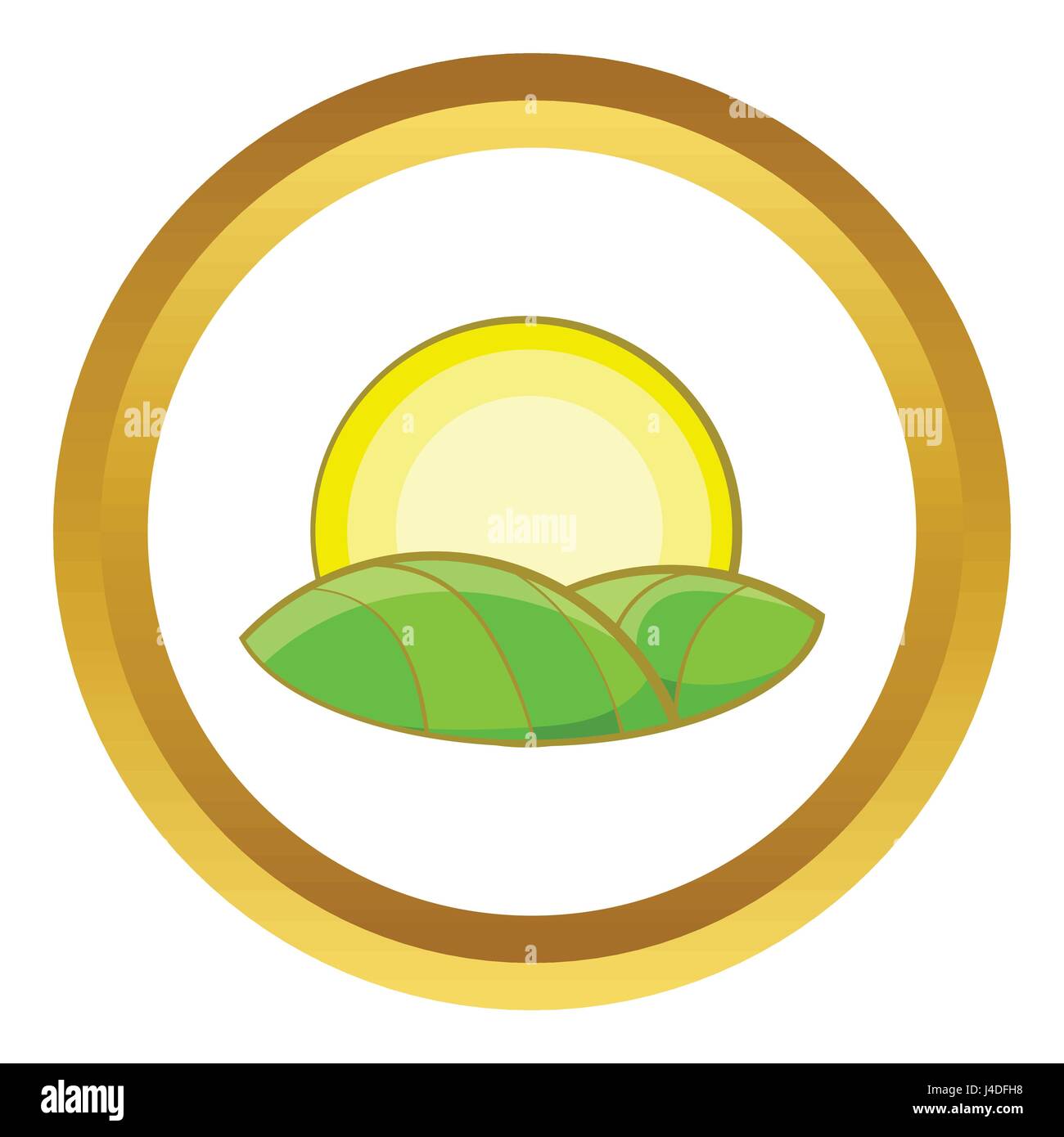 Sunrise over farm Stock Vector Images - Alamy