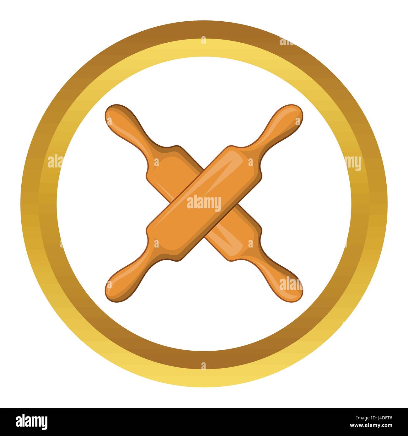 Crossed wooden rolling pins vector icon Stock Vector Image & Art - Alamy