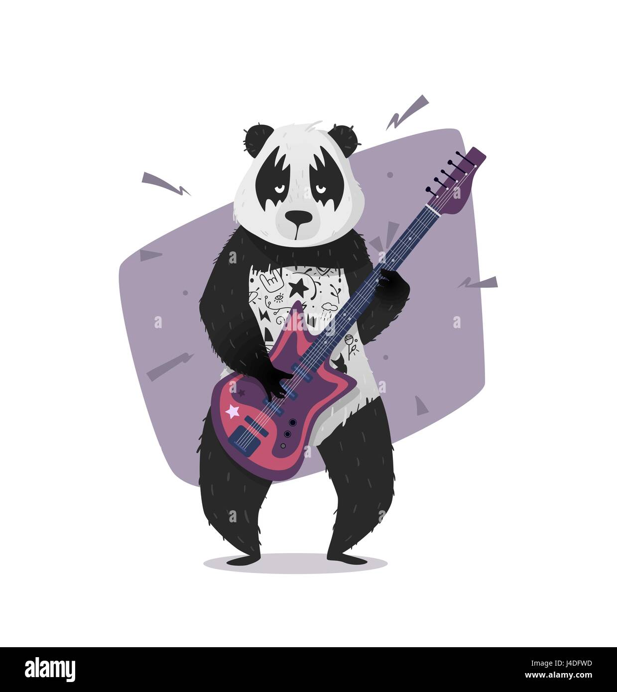 Panda on rock Stock Vector Images - Alamy