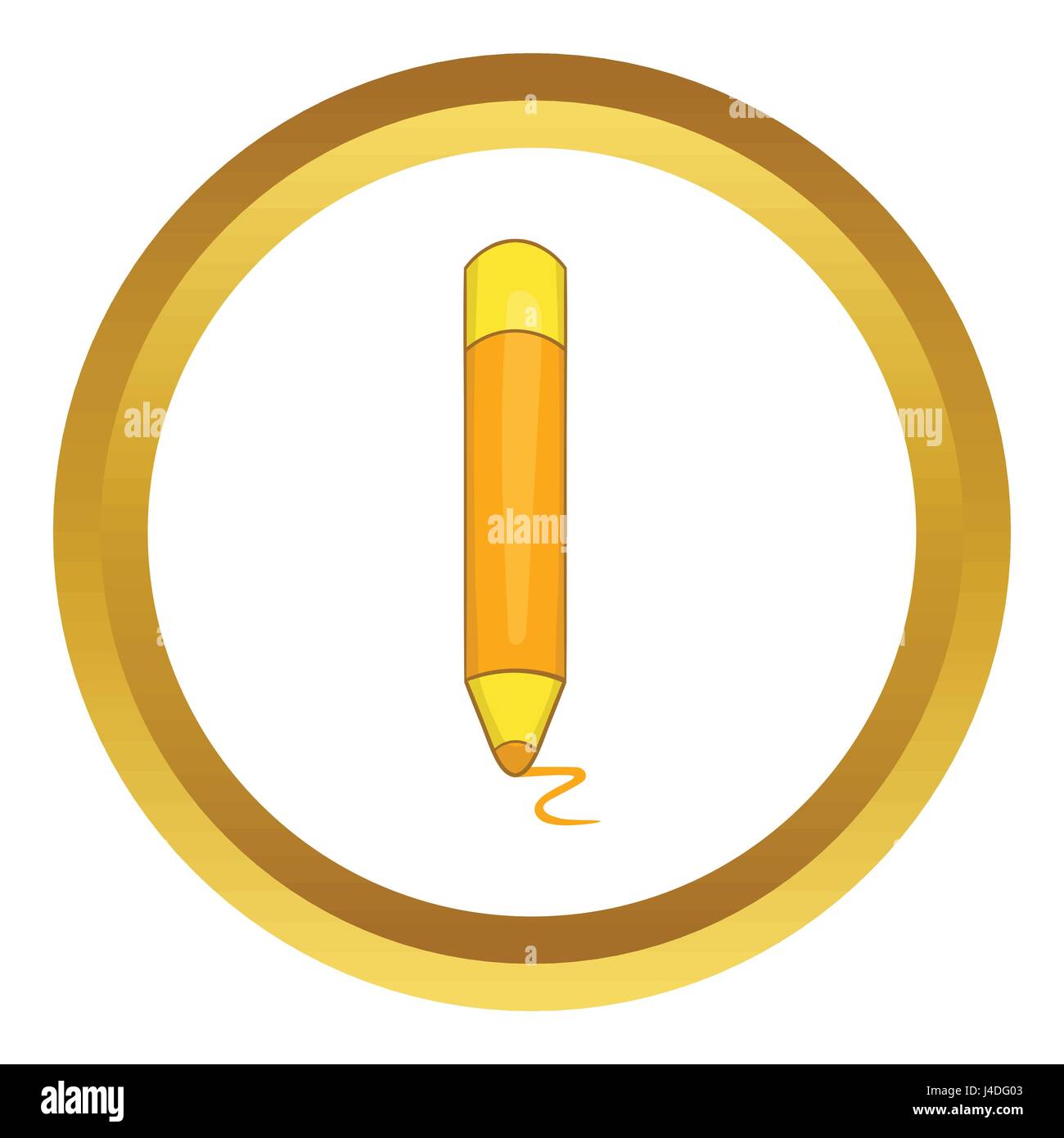 Yellow pencil vector icon Stock Vector Image & Art - Alamy