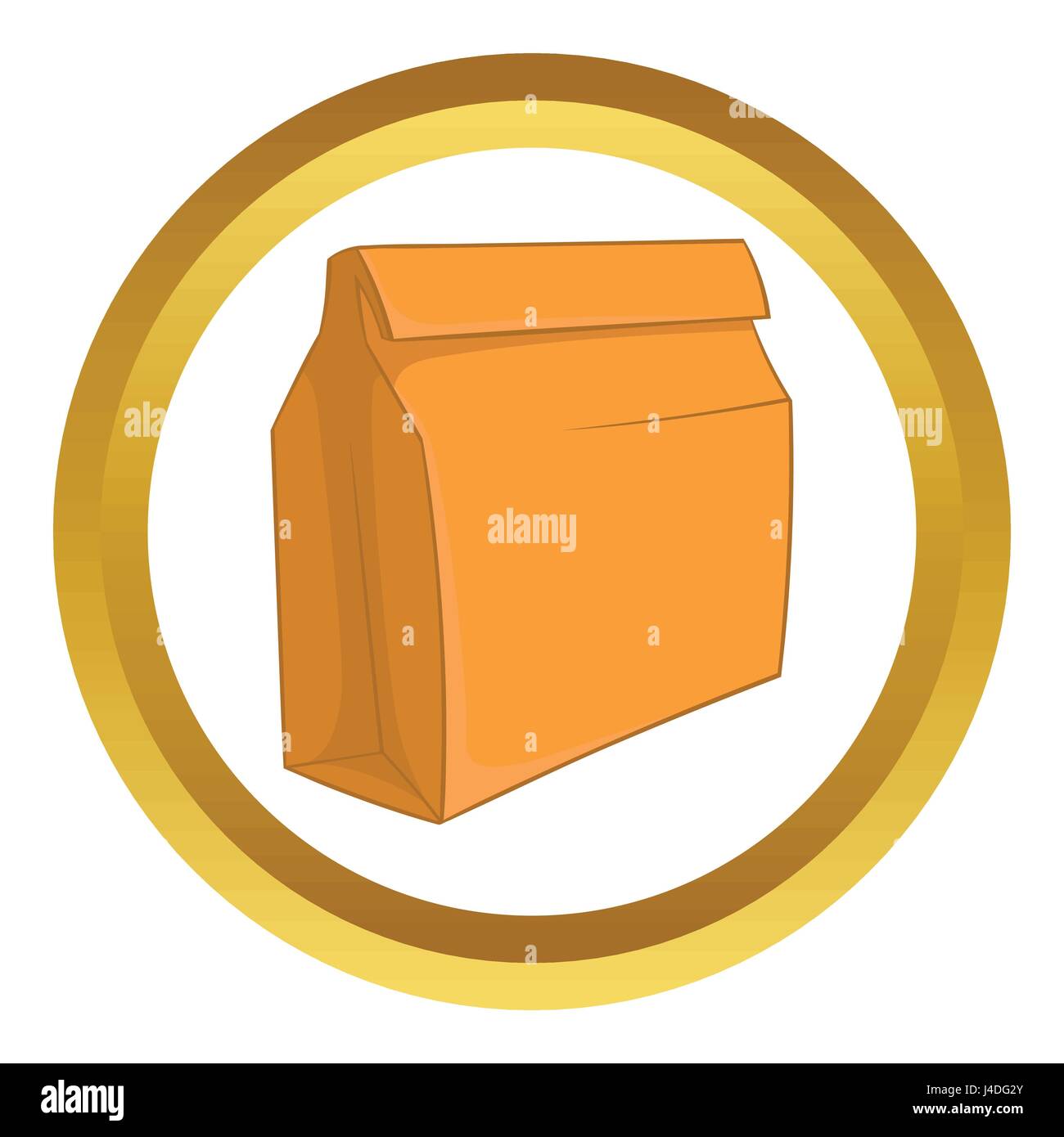 Paper bag with lunch vector icon Stock Vector Image & Art - Alamy