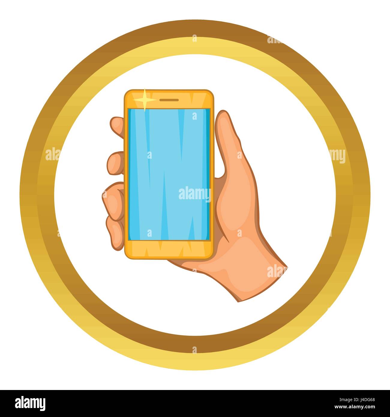 Mobile phone in hand vector icon Stock Vector Image & Art - Alamy