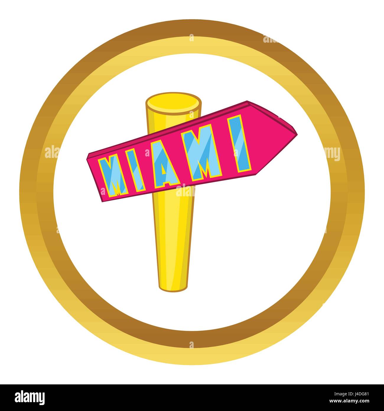 Miami roadsign Stock Vector Images - Alamy