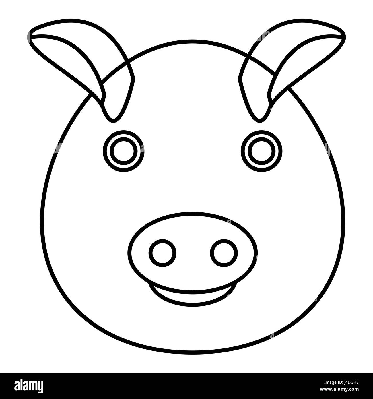 Pig icon, outline style Stock Vector Image & Art - Alamy