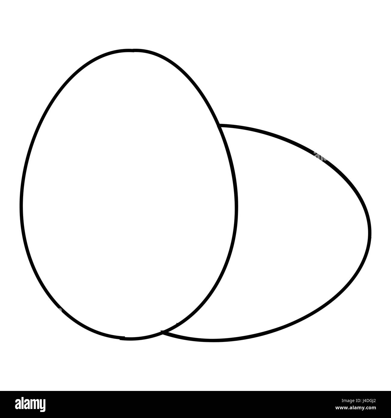 Fresh eggs icon outline Black and White Stock Photos & Images - Alamy
