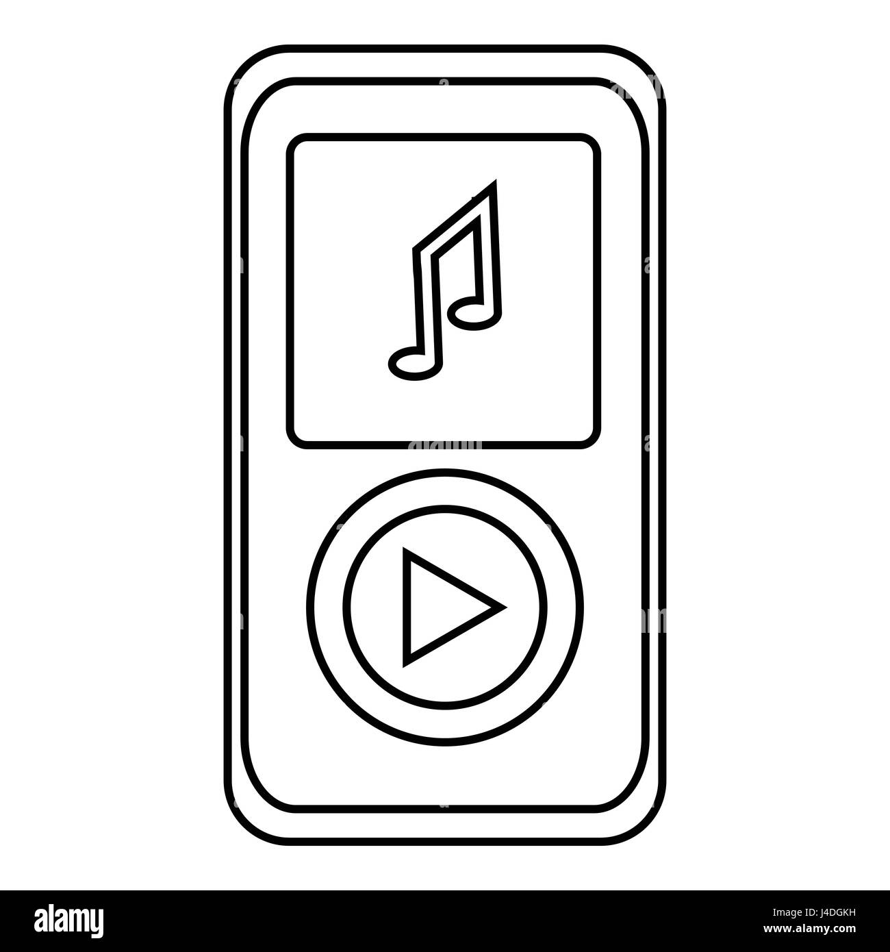 Music player icon, outline style Stock Vector Image & Art - Alamy