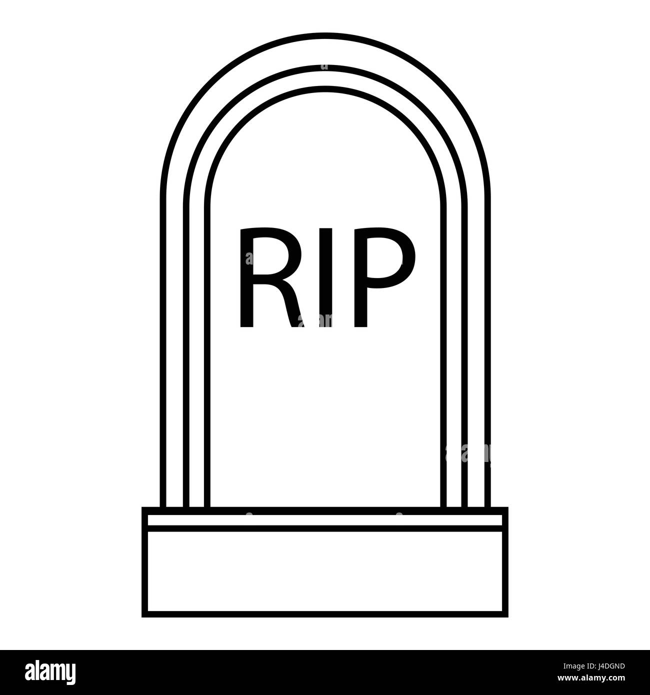 Grave RIP icon, outline style Stock Vector Image & Art - Alamy
