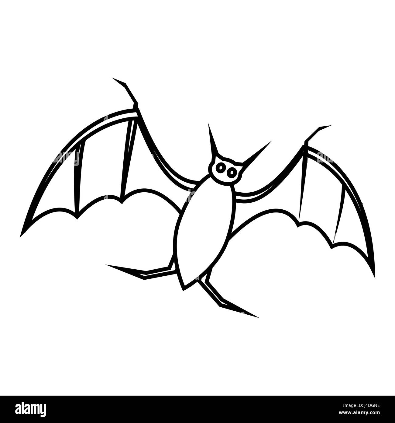 Bat icon, outline style Stock Vector Image & Art - Alamy