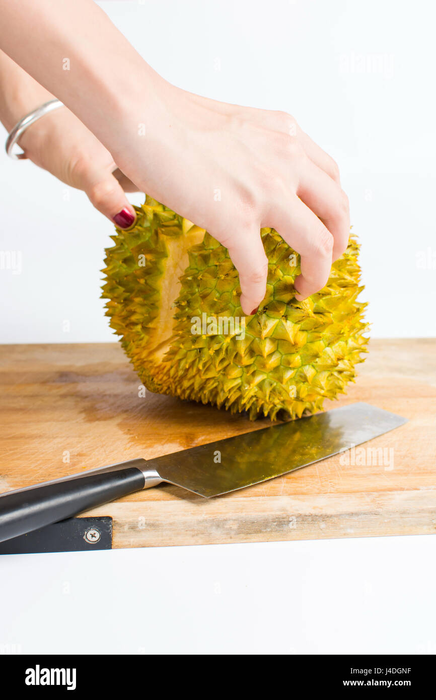 Open durian hi-res stock photography and images - Alamy