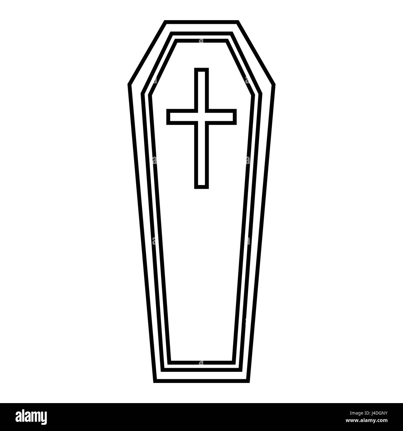 Coffin icon, outline style Stock Vector Image & Art - Alamy
