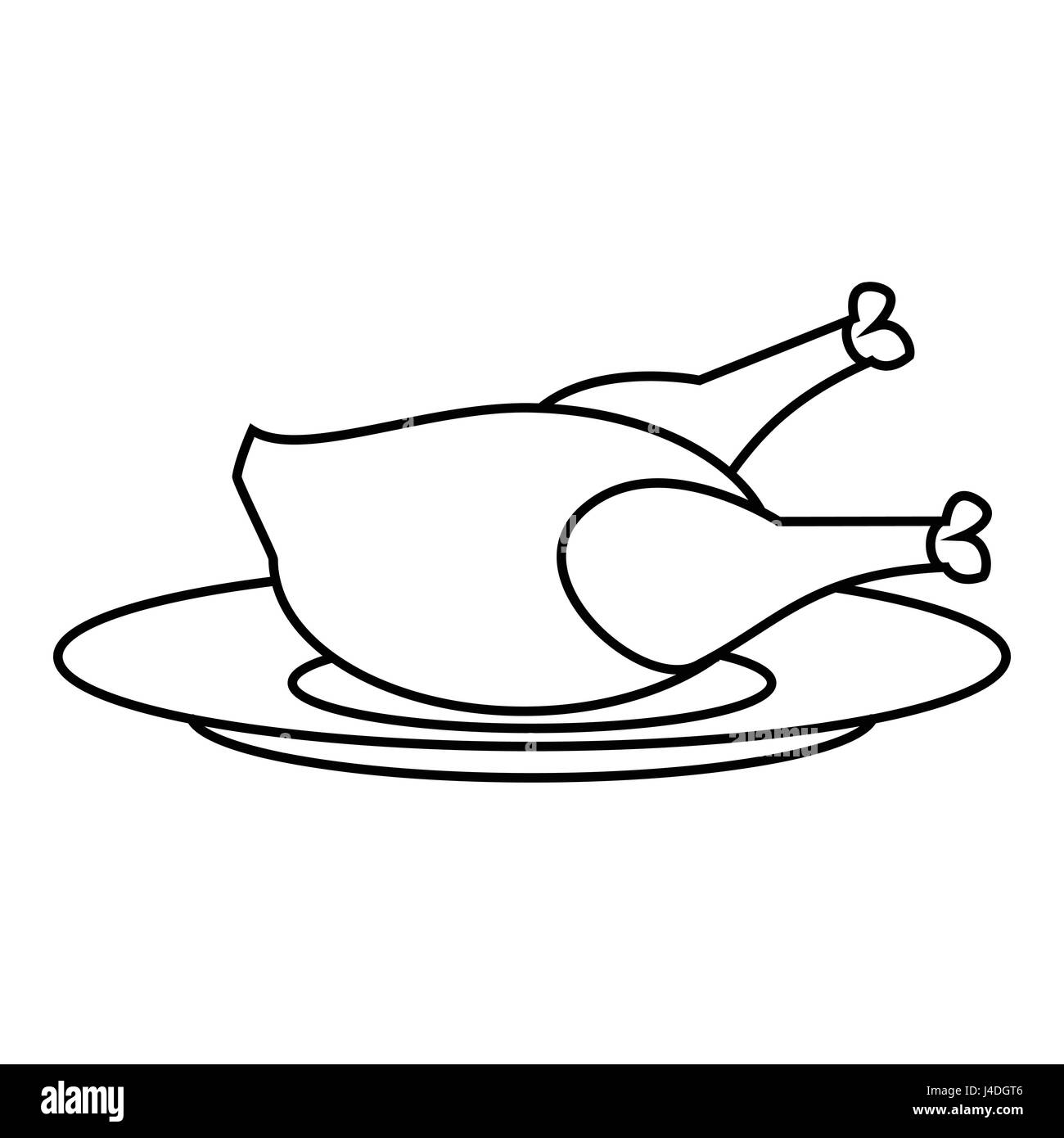 Fried chicken icon, outline style Stock Vector Image & Art - Alamy