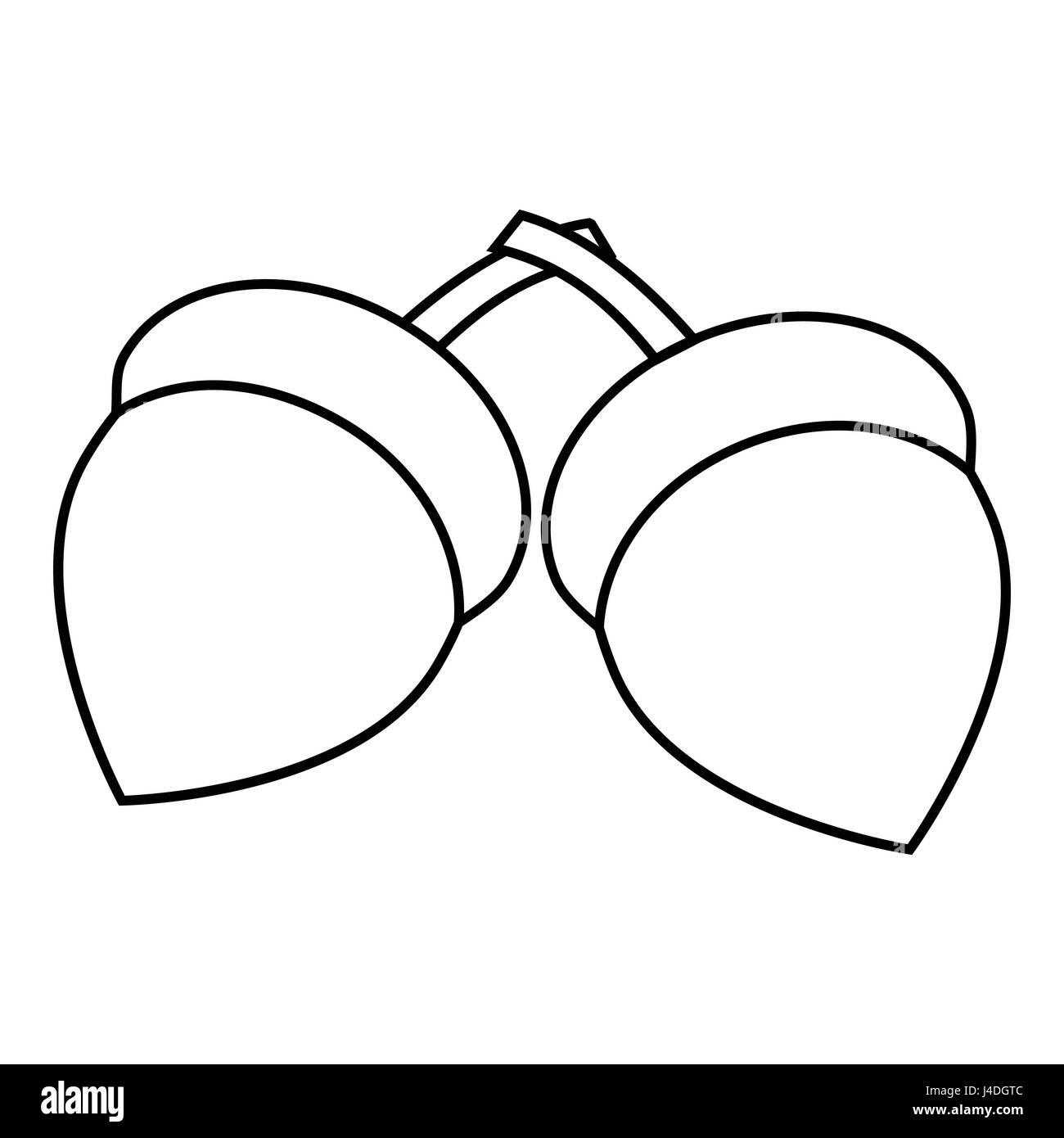 Two acorn icon, outline style Stock Vector Image & Art - Alamy