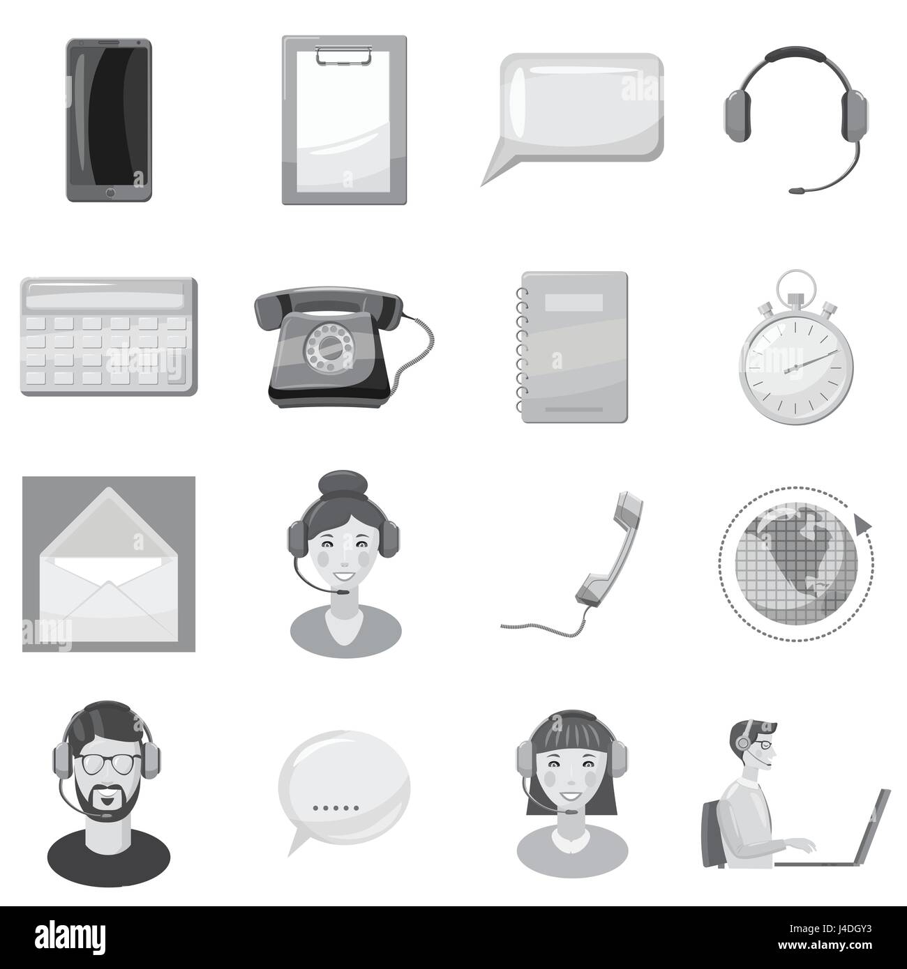 Call center service icons set Stock Vector Image & Art - Alamy
