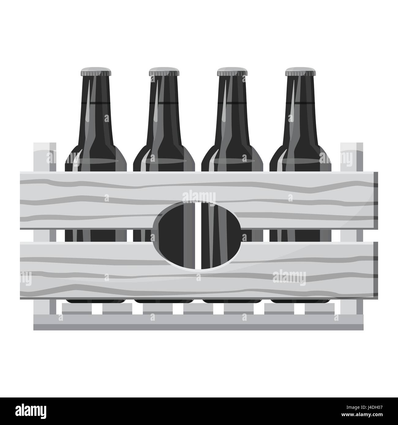 Wooden crate with beer bottles icon Stock Vector Image & Art - Alamy