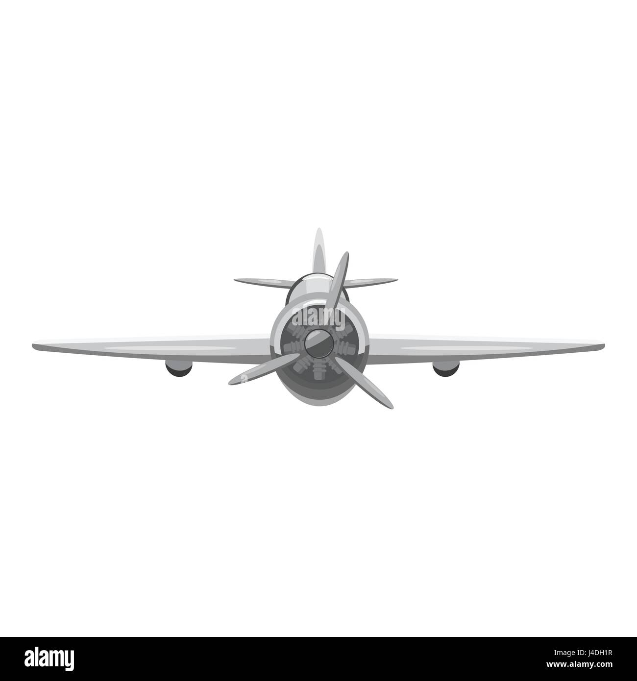 Airplane front view icon, gray monochrome style Stock Vector Image ...