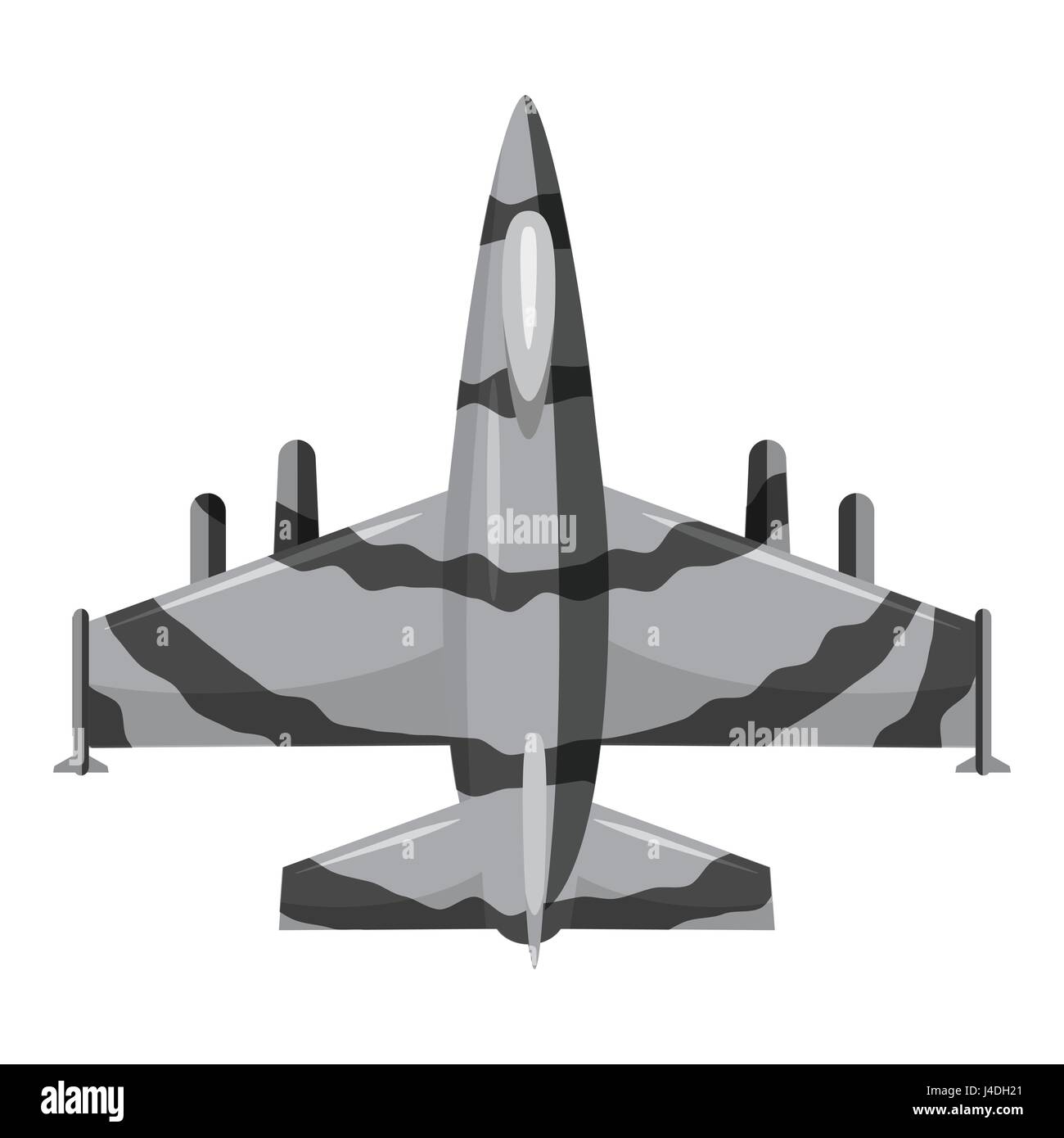 Military aircraft icon, gray monochrome style Stock Vector Image & Art ...