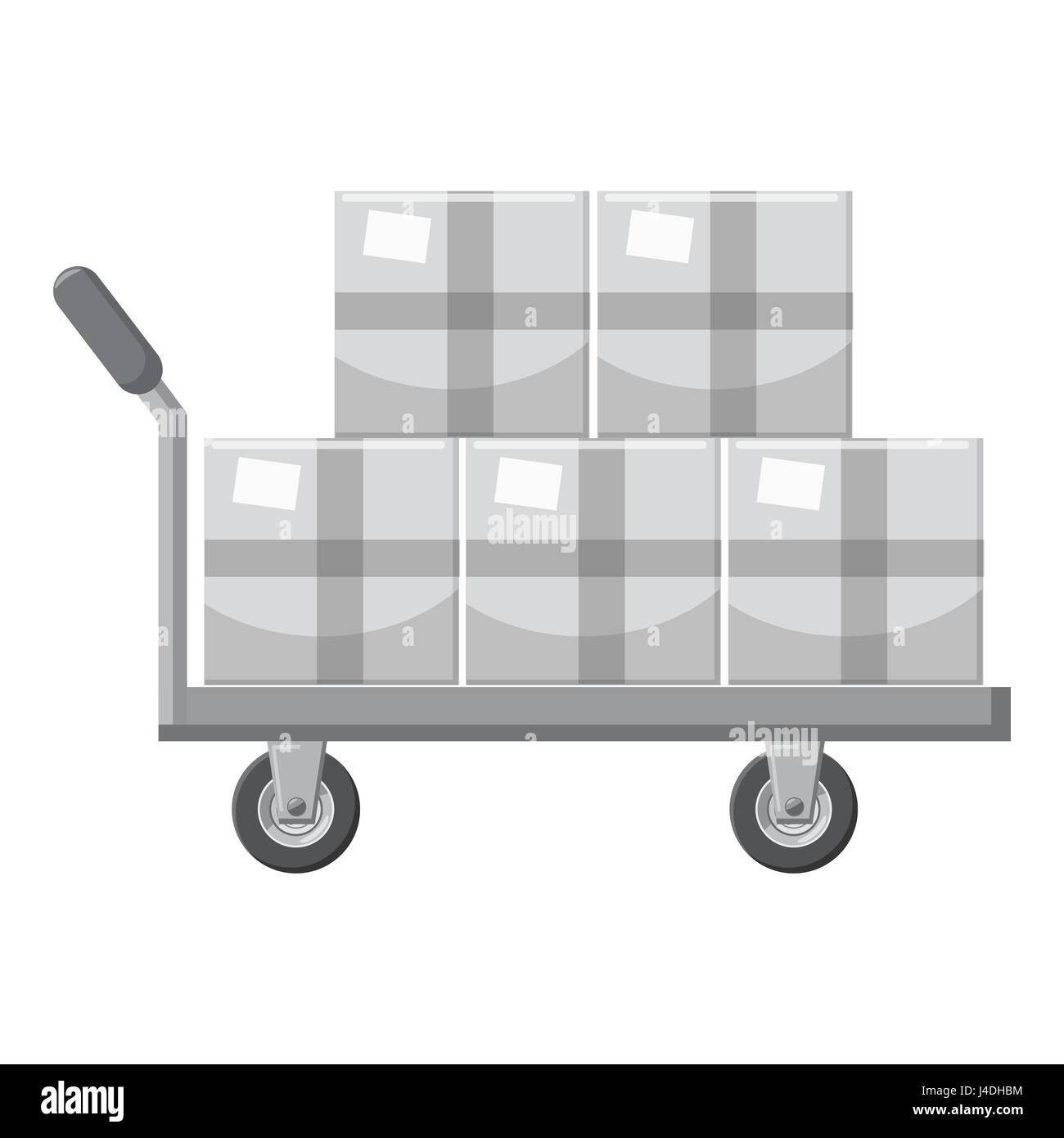 Truck with boxes icon, gray monochrome style Stock Vector Image & Art ...