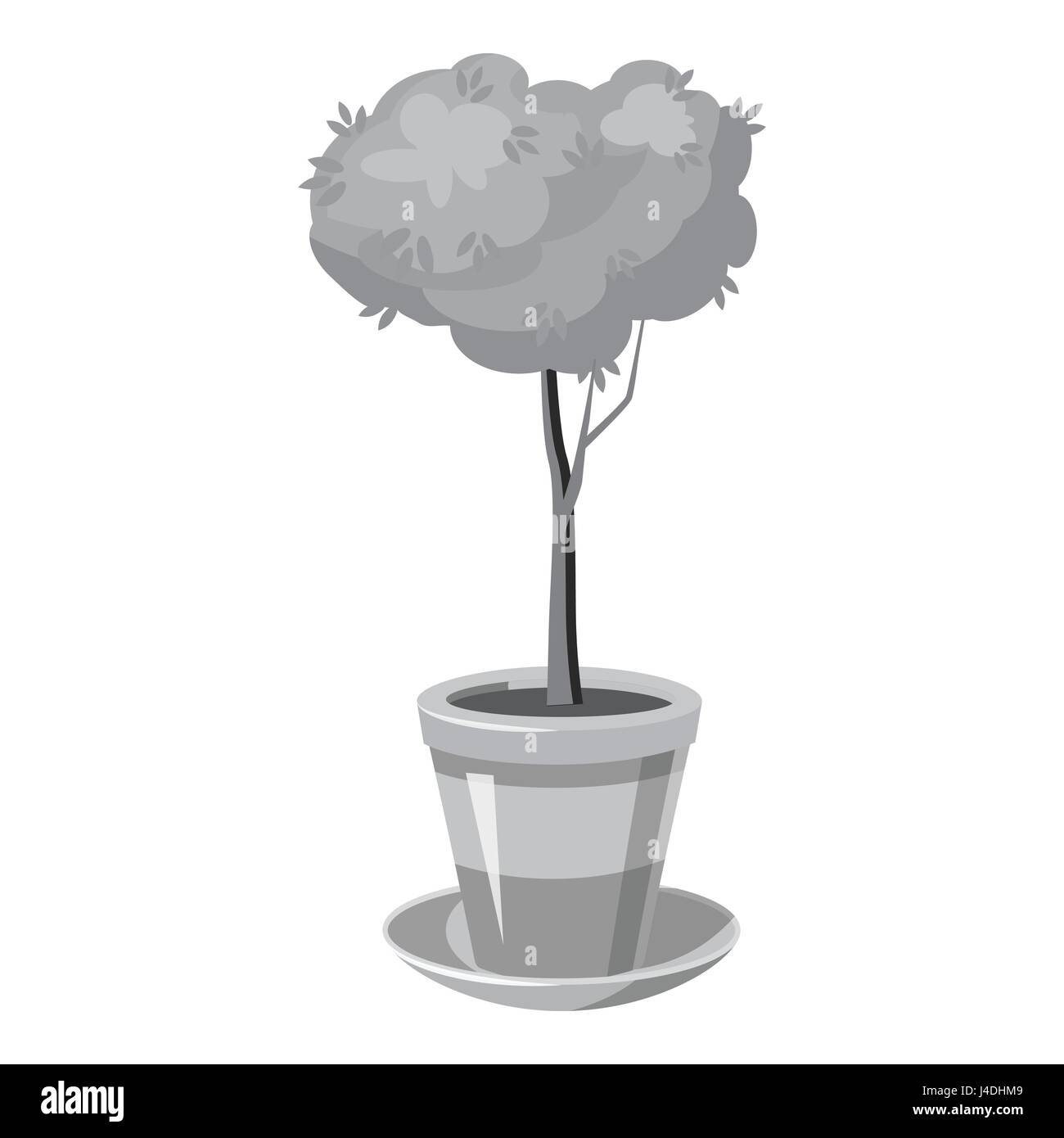 Tree in a pot small garden Stock Vector Images - Alamy