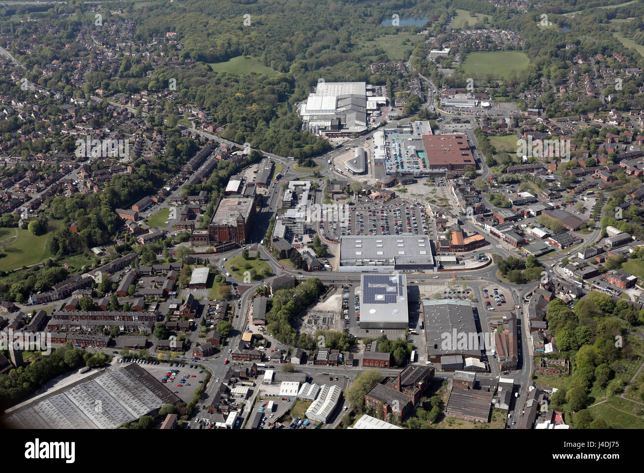 aerial view of Middleton town centre in Manchester, UK Stock Photo - Alamy