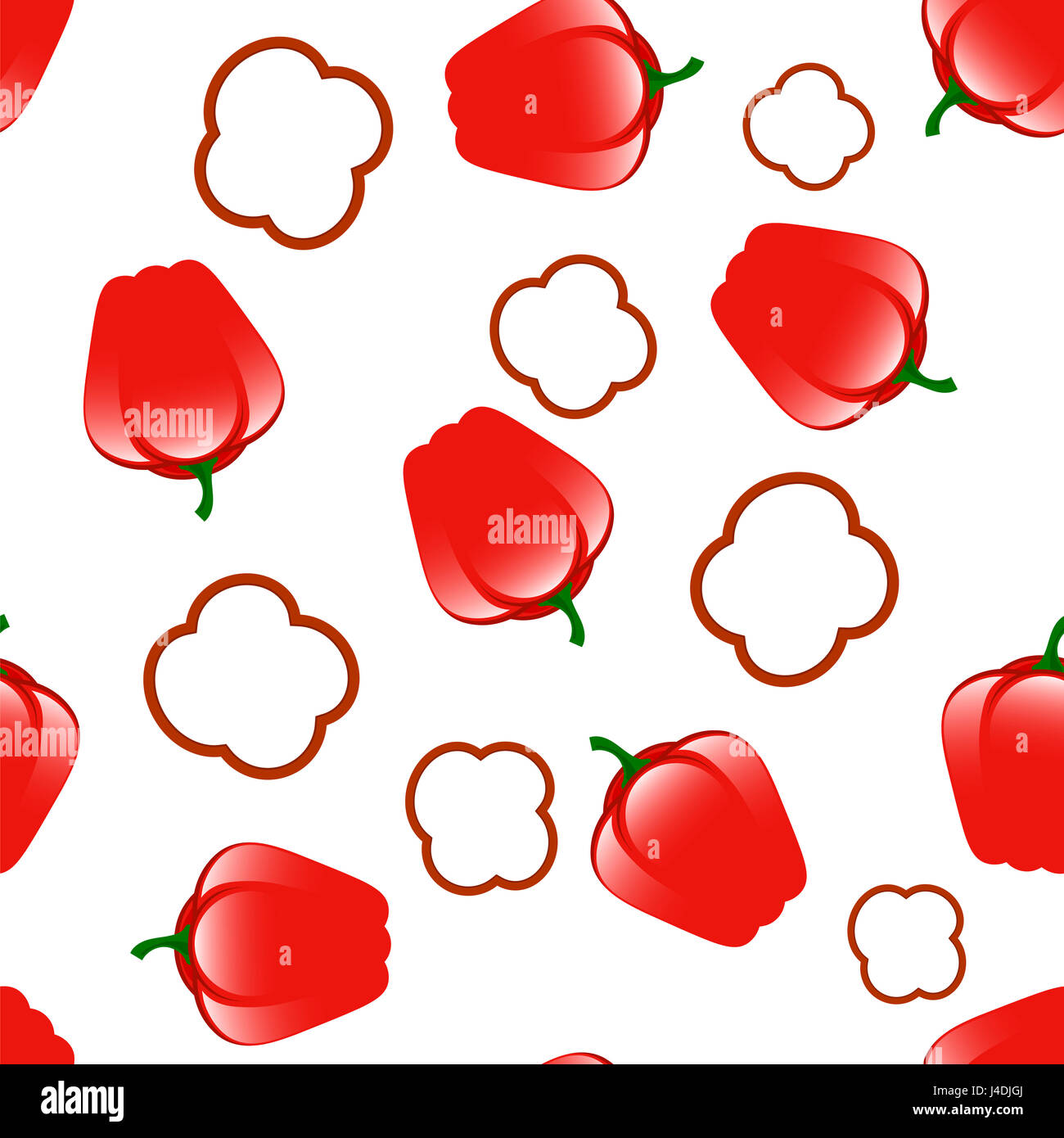 Bell Red Peppers Seamless Pattern Stock Photo - Alamy