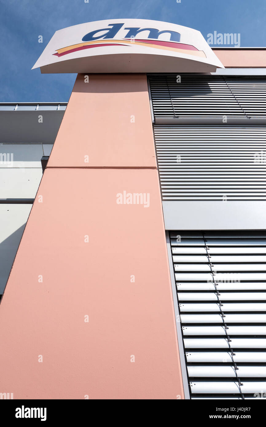 dm sign at branch. dm-drogerie markt is a German chain of retail stores ...