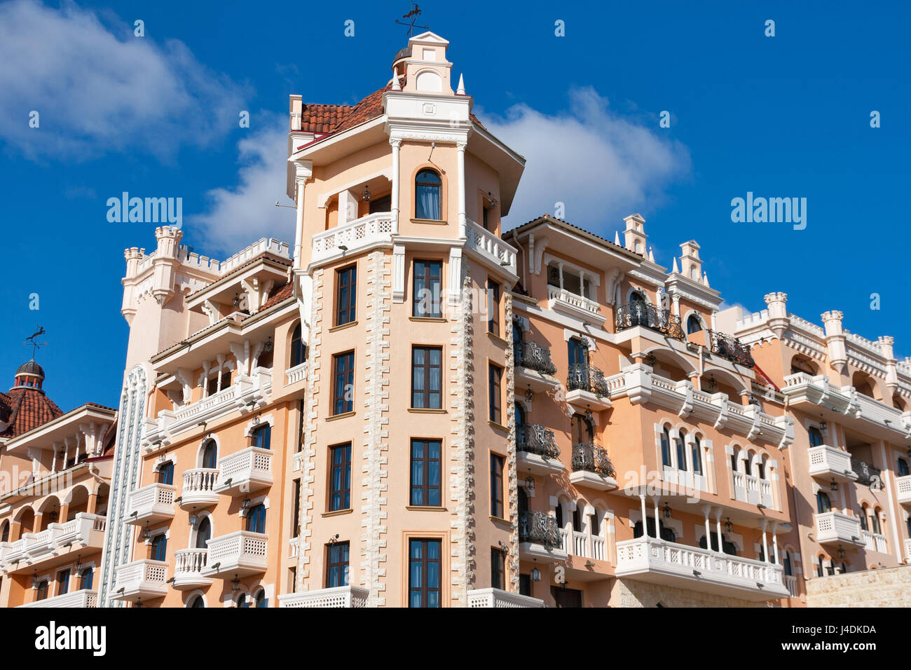 ELENITE, BULGARIA- FEBRUARY 11, 2015: Royal Castle luxury hotel facade ...