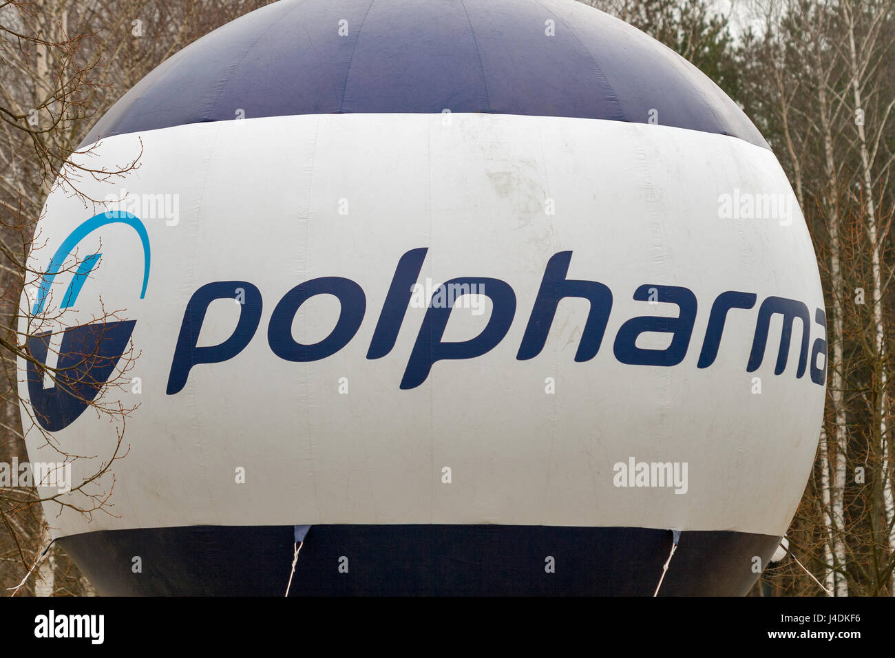 Polpharma Polish pharmaceutical company logo on big balloon outdoor ...