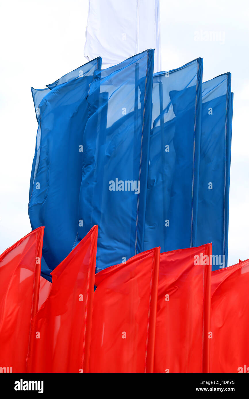 Beautiful tricolor Russian flag is red , white and blue Stock Photo - Alamy