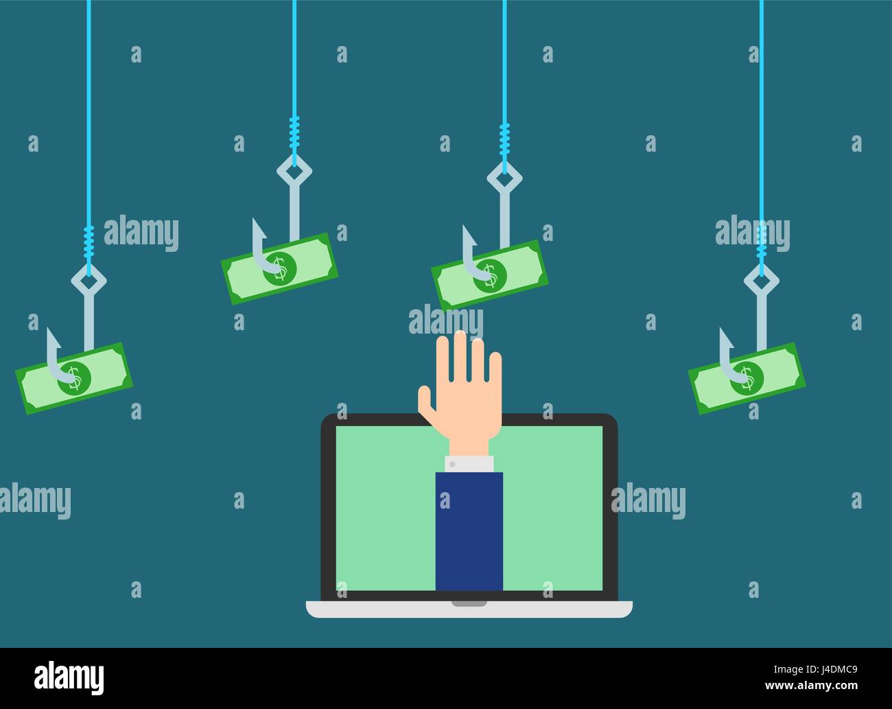 Hand reaching out of computer Stock Vector Images - Alamy