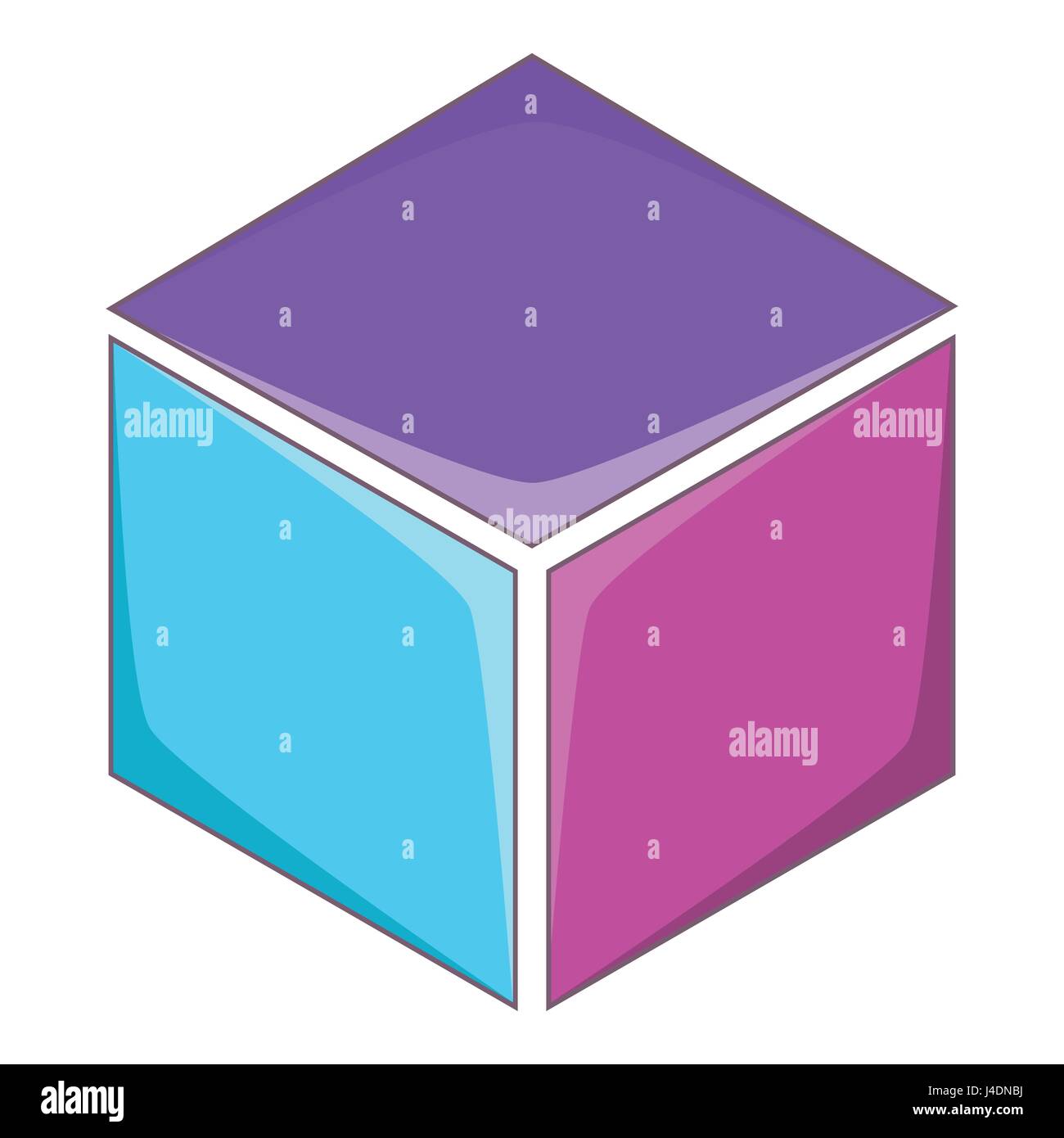 Colorful cube icon, cartoon style Stock Vector Image & Art - Alamy