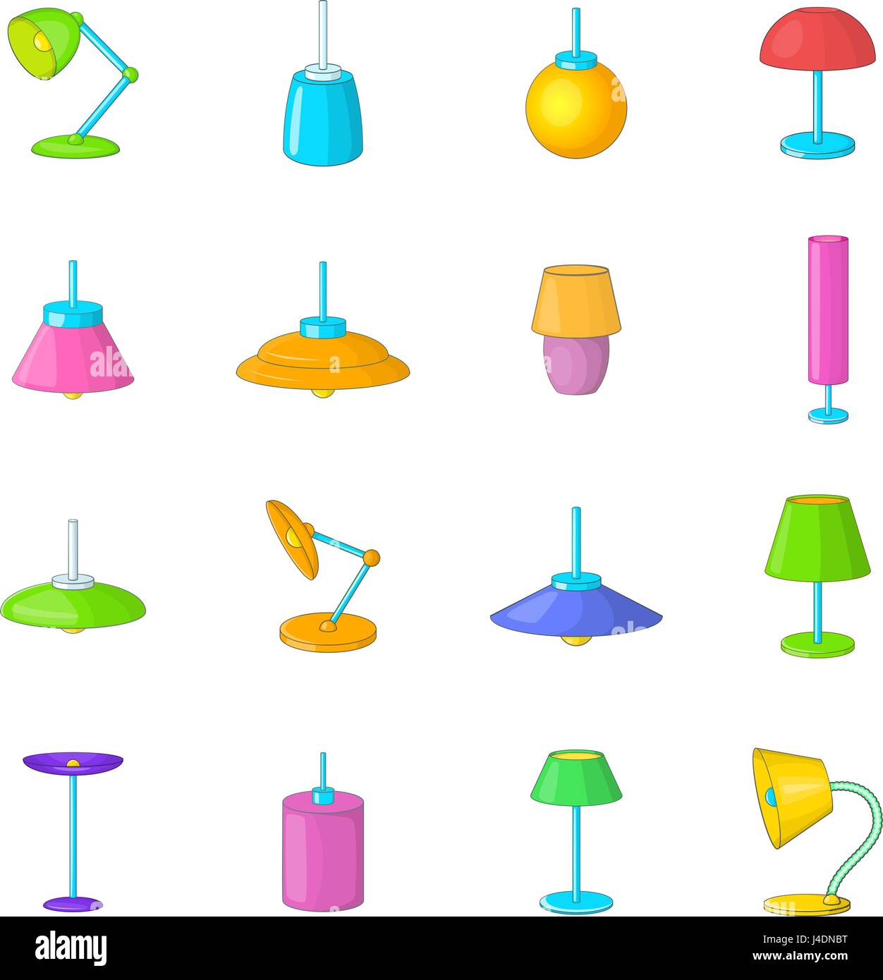 Lamp icons set, cartoon style Stock Vector Image & Art - Alamy