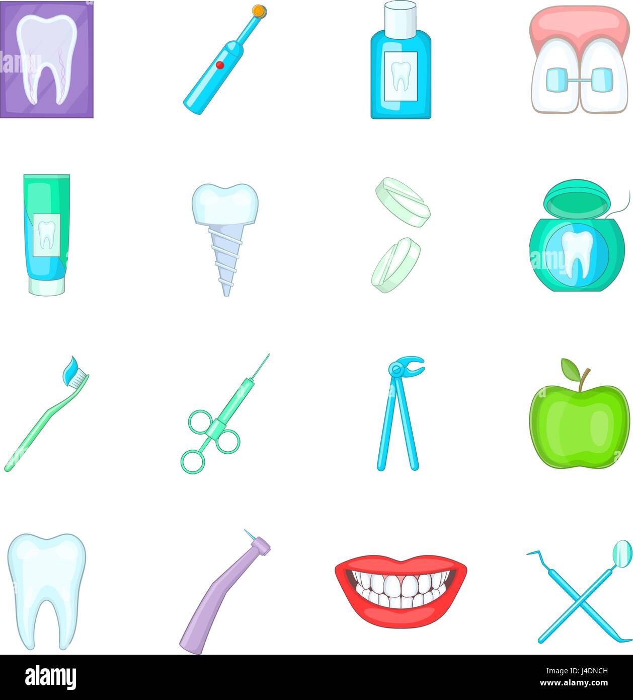 Dentist icons set, cartoon style Stock Vector Image & Art - Alamy