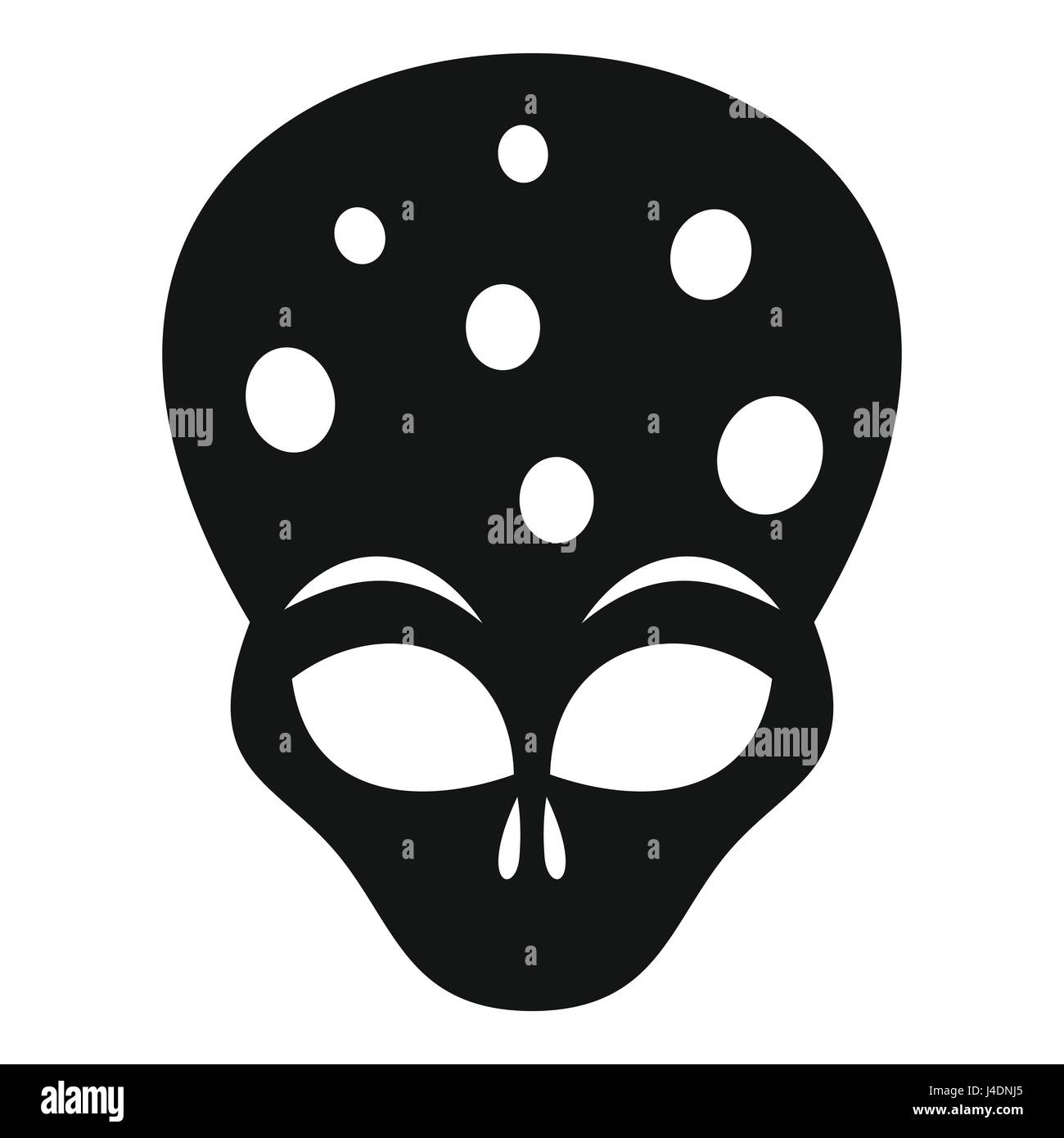 Extraterrestrial alien head icon, simple style Stock Vector Image & Art ...