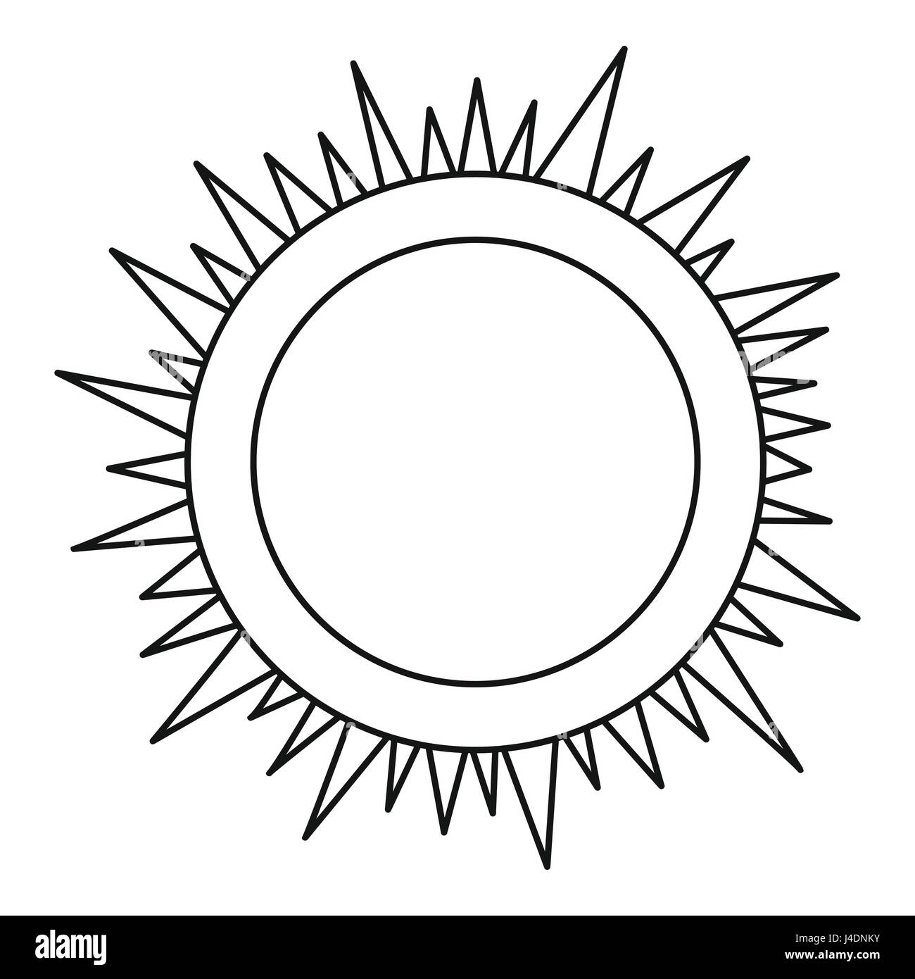 Sun icon, outline style Stock Vector Image & Art - Alamy