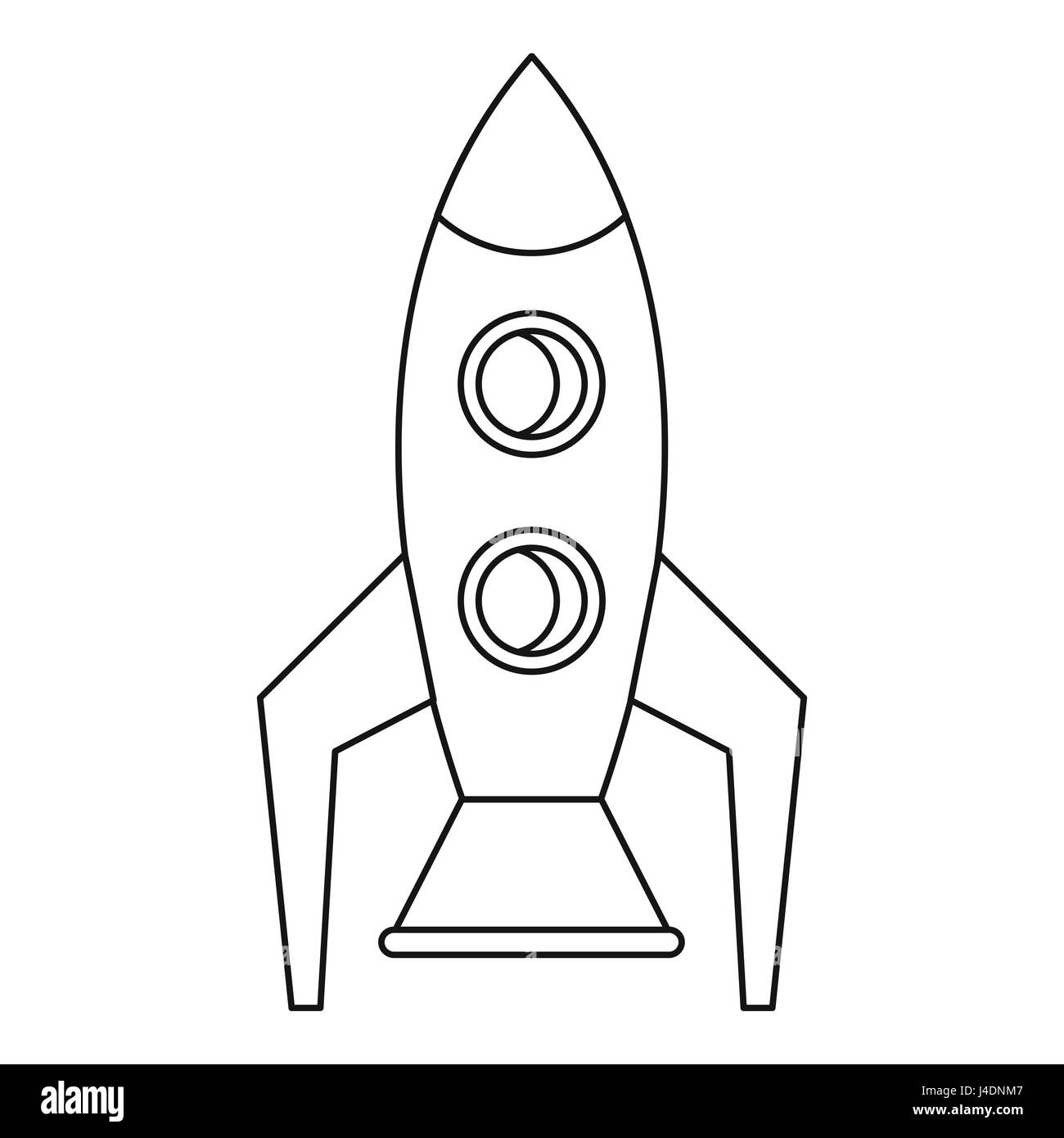 Retro rocket icon, outline style Stock Vector Image & Art - Alamy