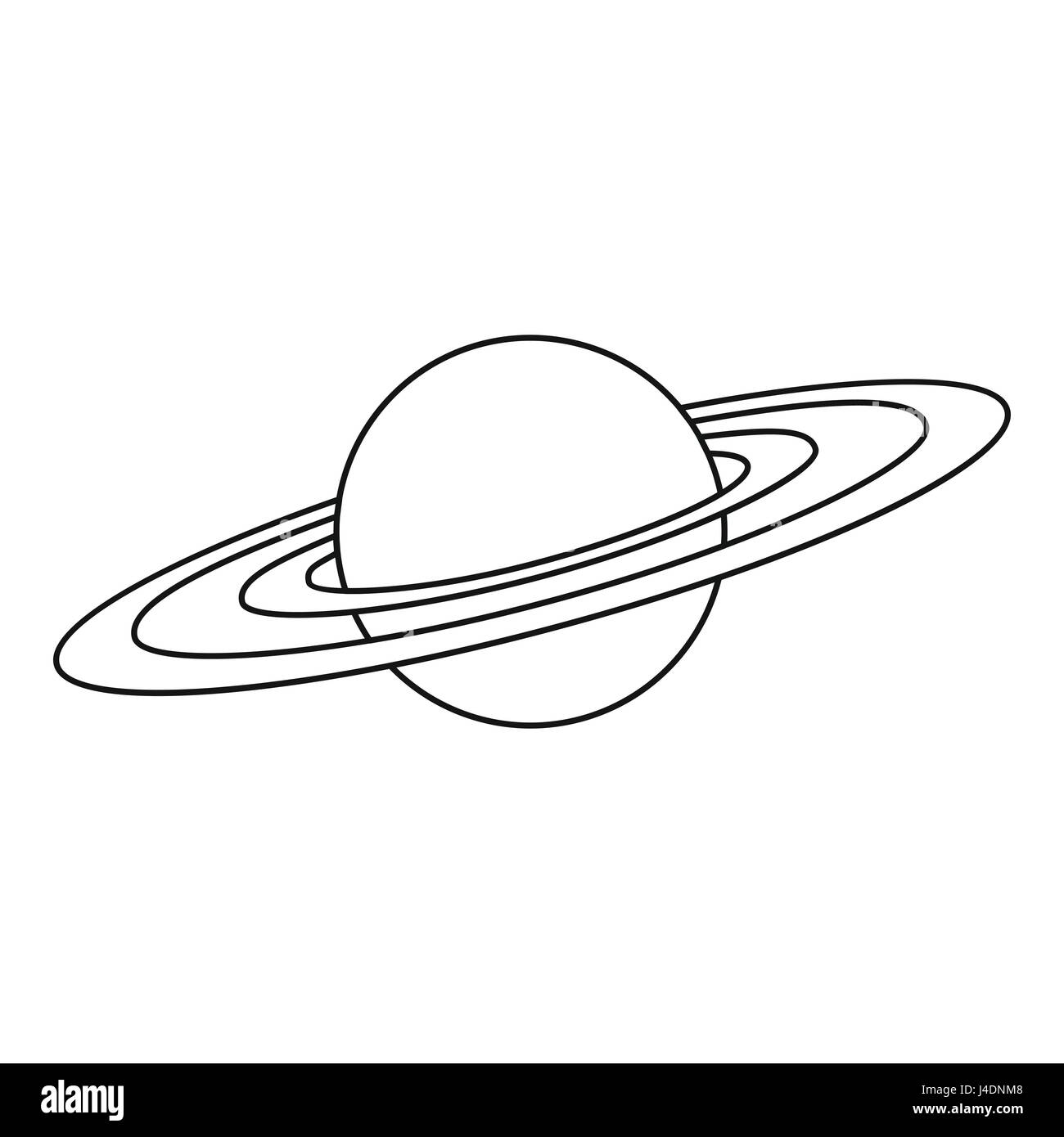 Saturn Planet Icon Outline Style Stock Vector Image And Art Alamy