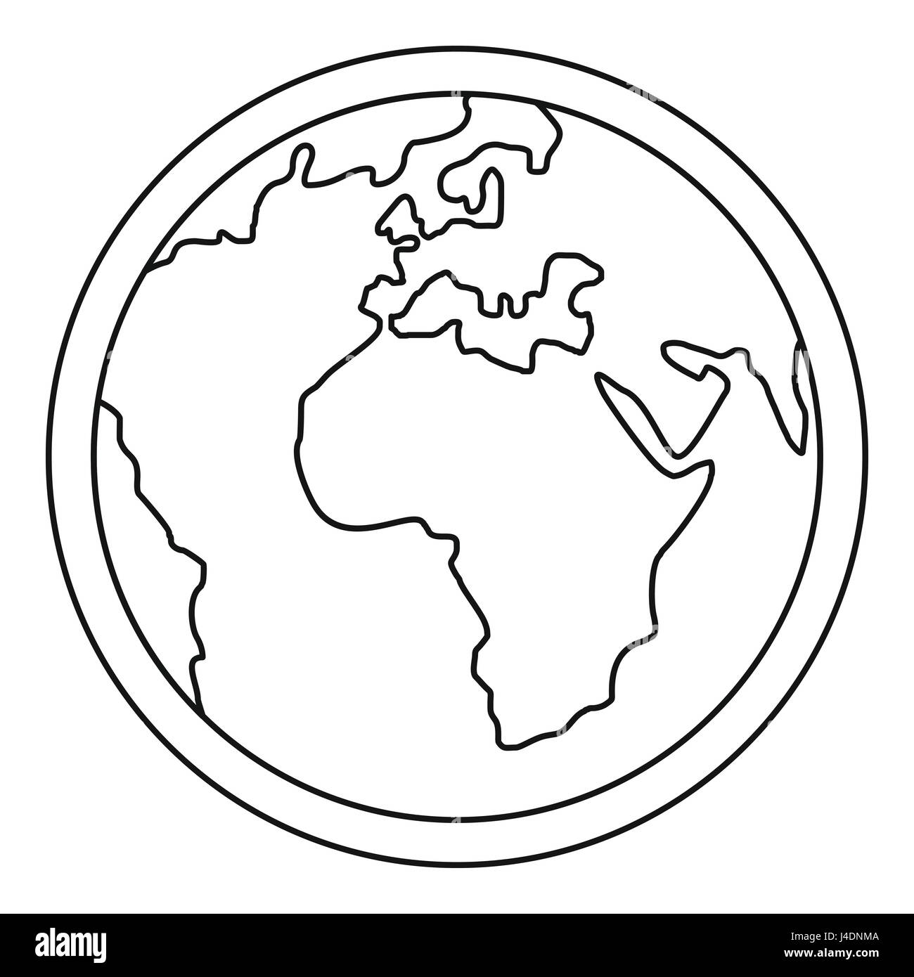 Planet Earth icon, outline style Stock Vector Image & Art - Alamy