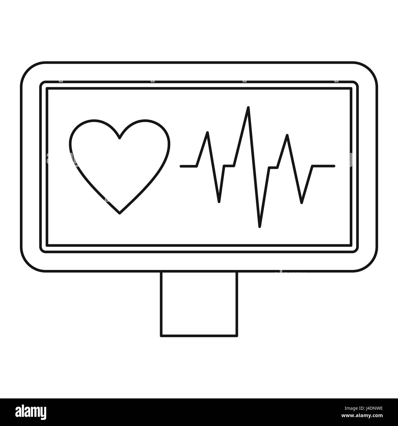 ECG monitor icon, outline style Stock Vector Image & Art - Alamy