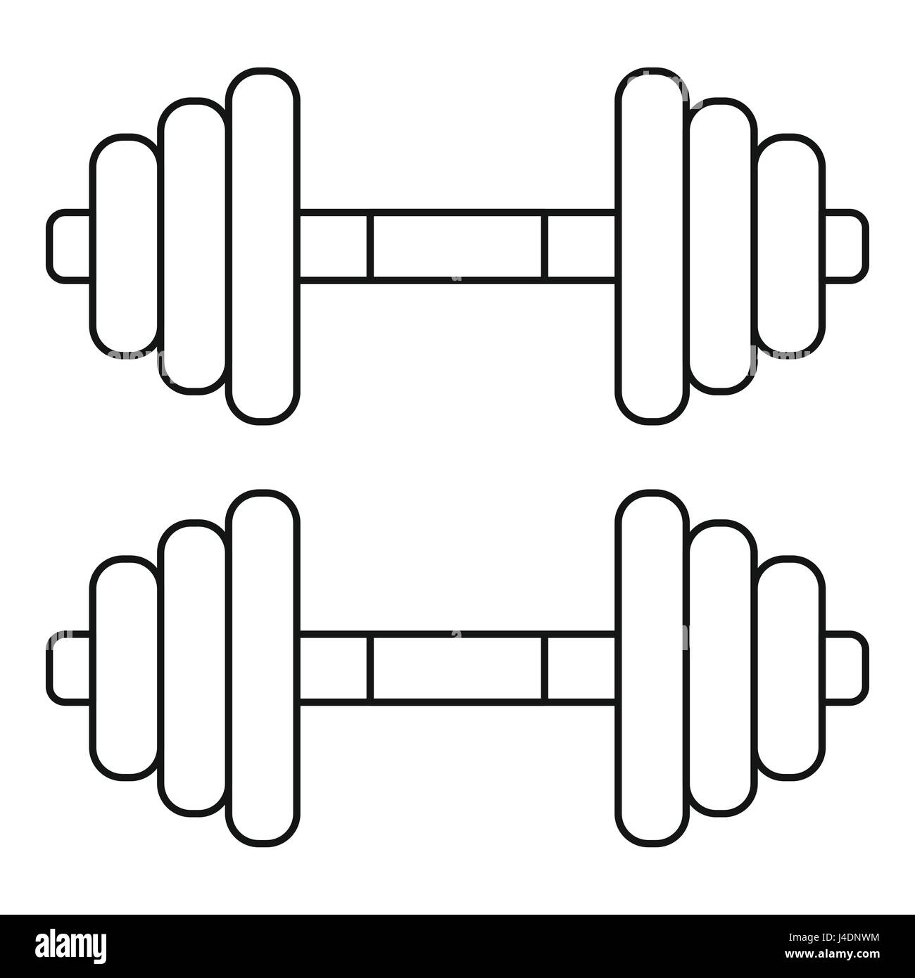 Dumbbell weights icon, outline style Stock Vector Image & Art - Alamy