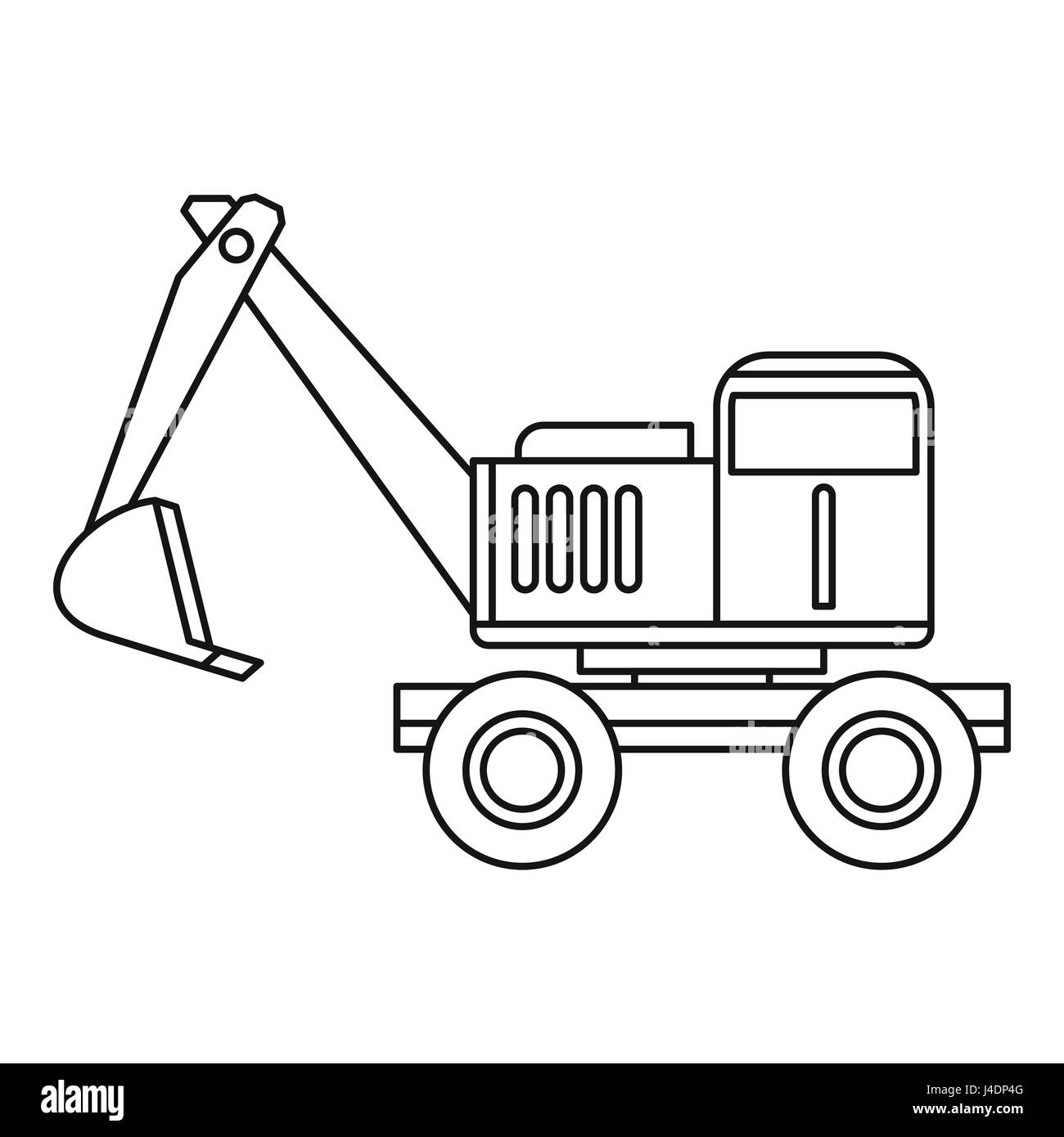 Excavator icon, outline style Stock Vector Image & Art - Alamy