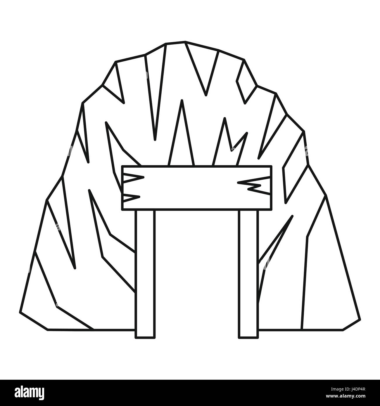 Mine in mountain icon, outline style Stock Vector Image & Art - Alamy